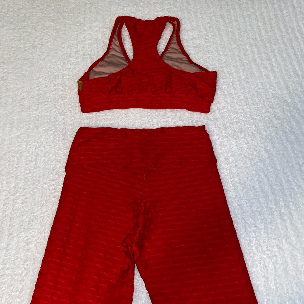 Red Textured Workout Set - Gem